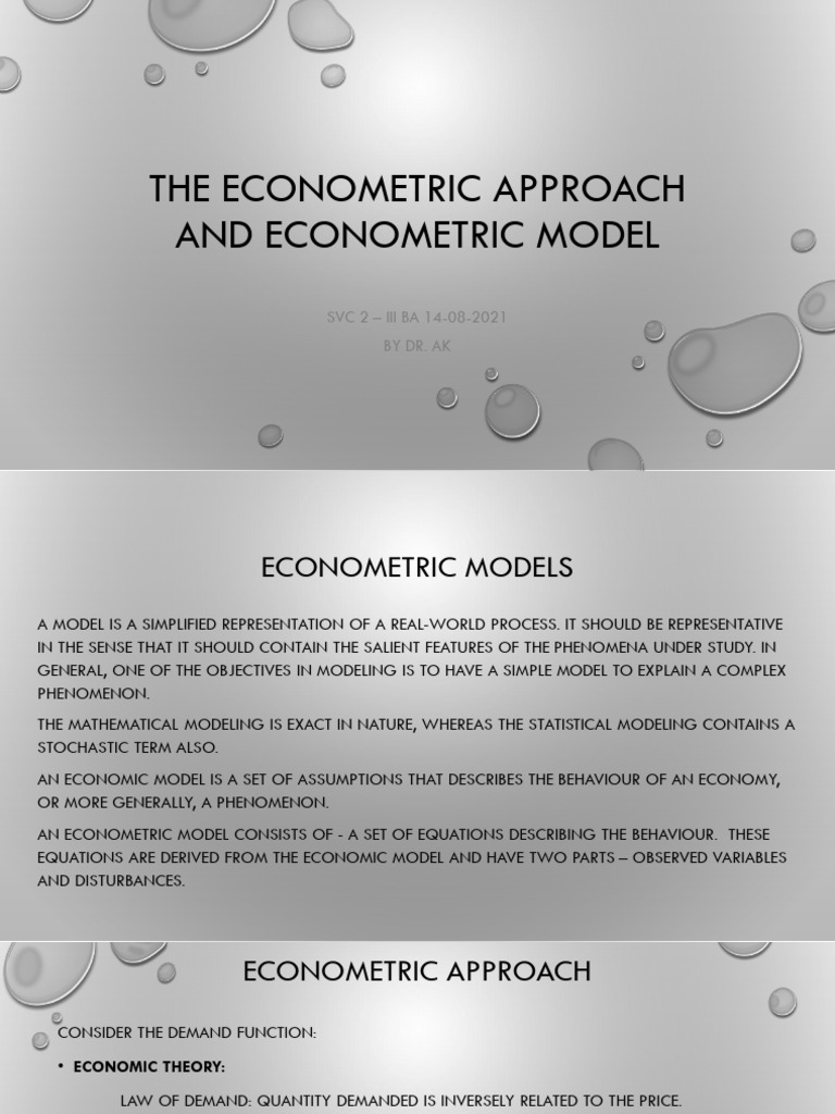 Econometric Model - 14-08-2022 | PDF