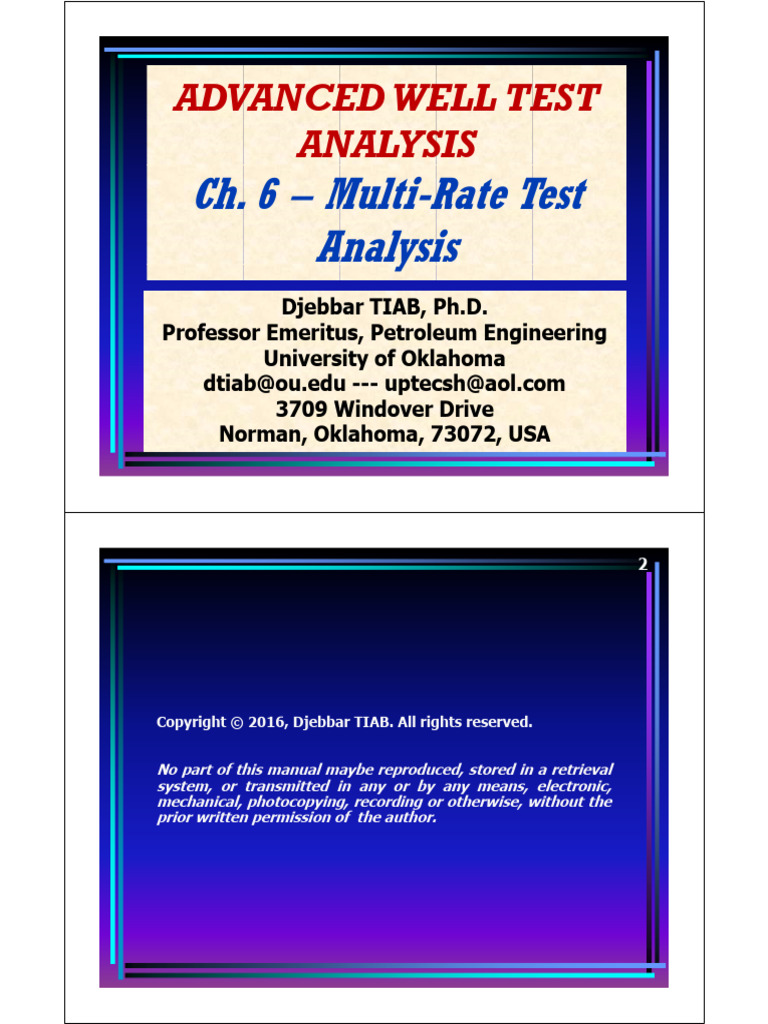 Chapter 6 (WTA) - Multi-Rate Test Analysis (D. Tiab) | PDF | Petroleum ...