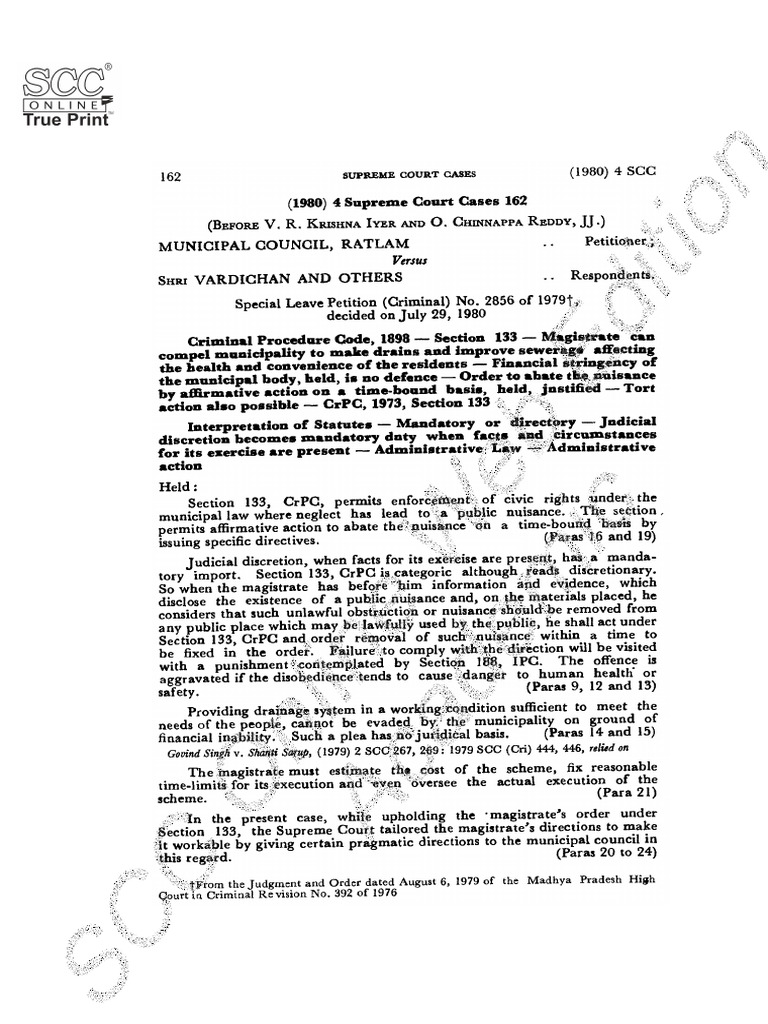 MC Ratlam v. Vardichan | PDF