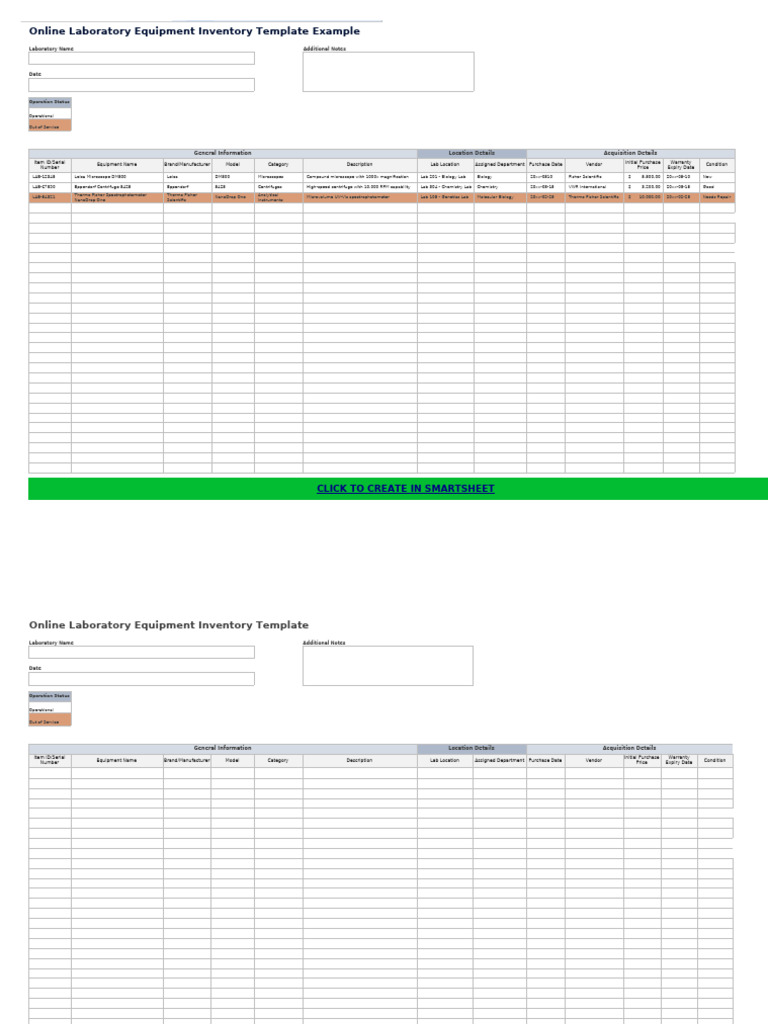 IC Online Laboratory Equipment Inventory Template 12211 - Example - 0 ...