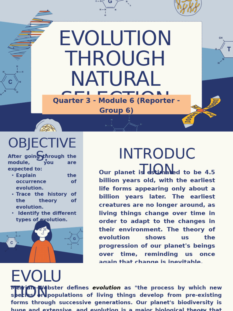 Evolution and Natural Selection and Theories of Evolution Module 6 ...