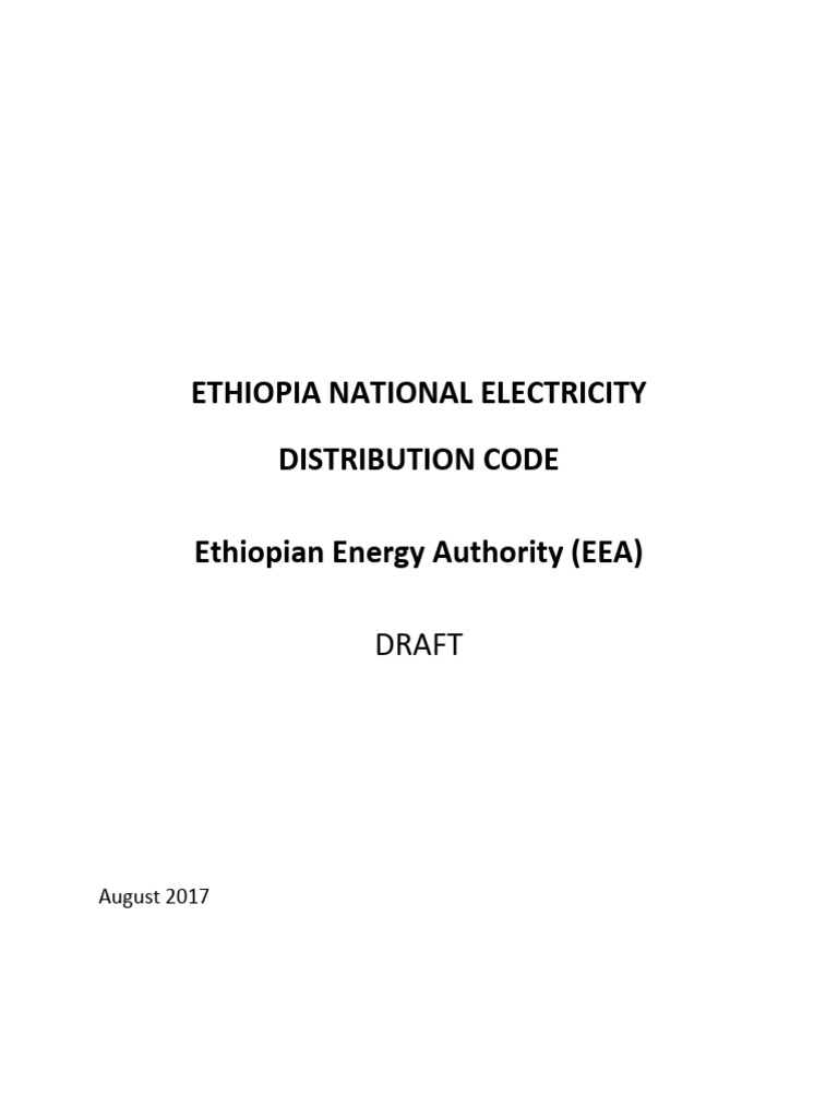 Ethiopia National Electricity Distribution Code | PDF | Electric Power ...