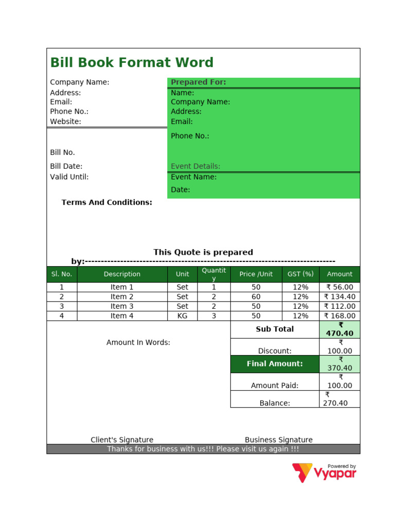 Bill-book-format-word-03 | PDF