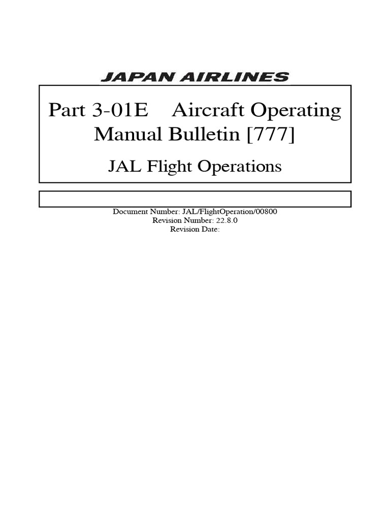 JAL 777 Aircraft Operating Manual Updates | PDF | Snow | Precipitation