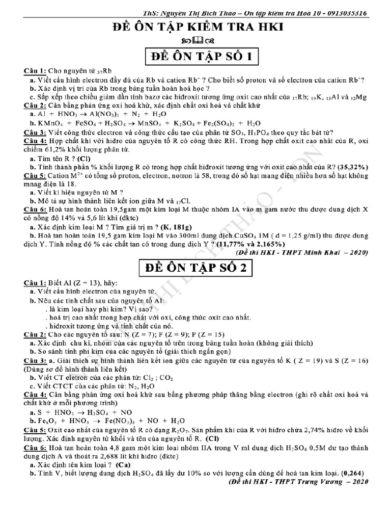 Đề ôn tập thi HKI 2021 | PDF