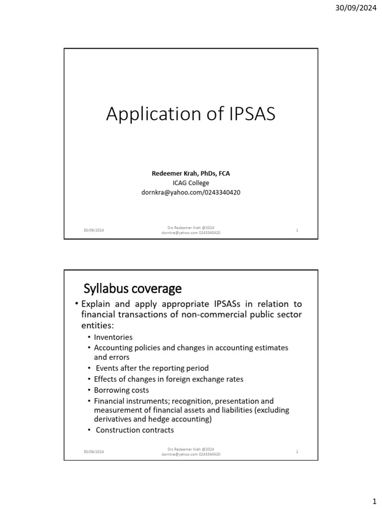 Topic 8 Application of Ipsas Part 1 | PDF | Taxes | Currency