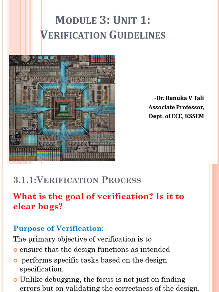 Module 3 1 Verification Guidelines 1 Pdf Formal Verification