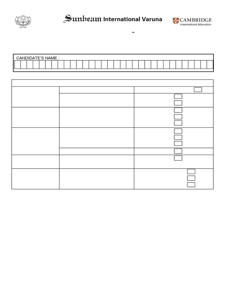 IGCSE Subject Choices Form | PDF | Curriculum | Science