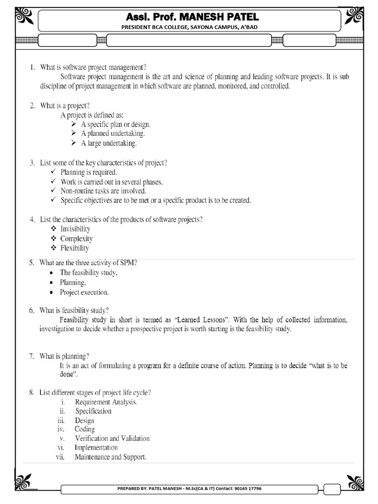 SPM__Short Questions 1 to 14 | PDF