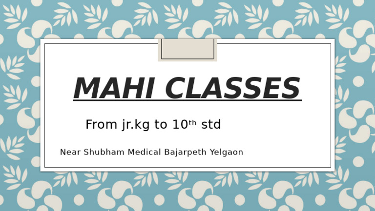 MAHI CLASSES | PDF
