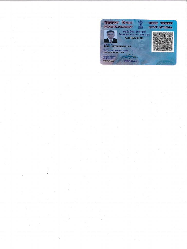 New Pan Card Sunil Mallah | PDF