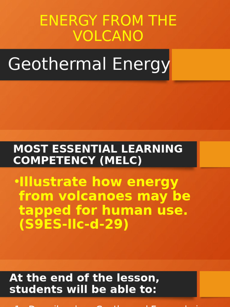 Lesson 1 Energy From The Volcano | PDF | Geothermal Energy | Power Station