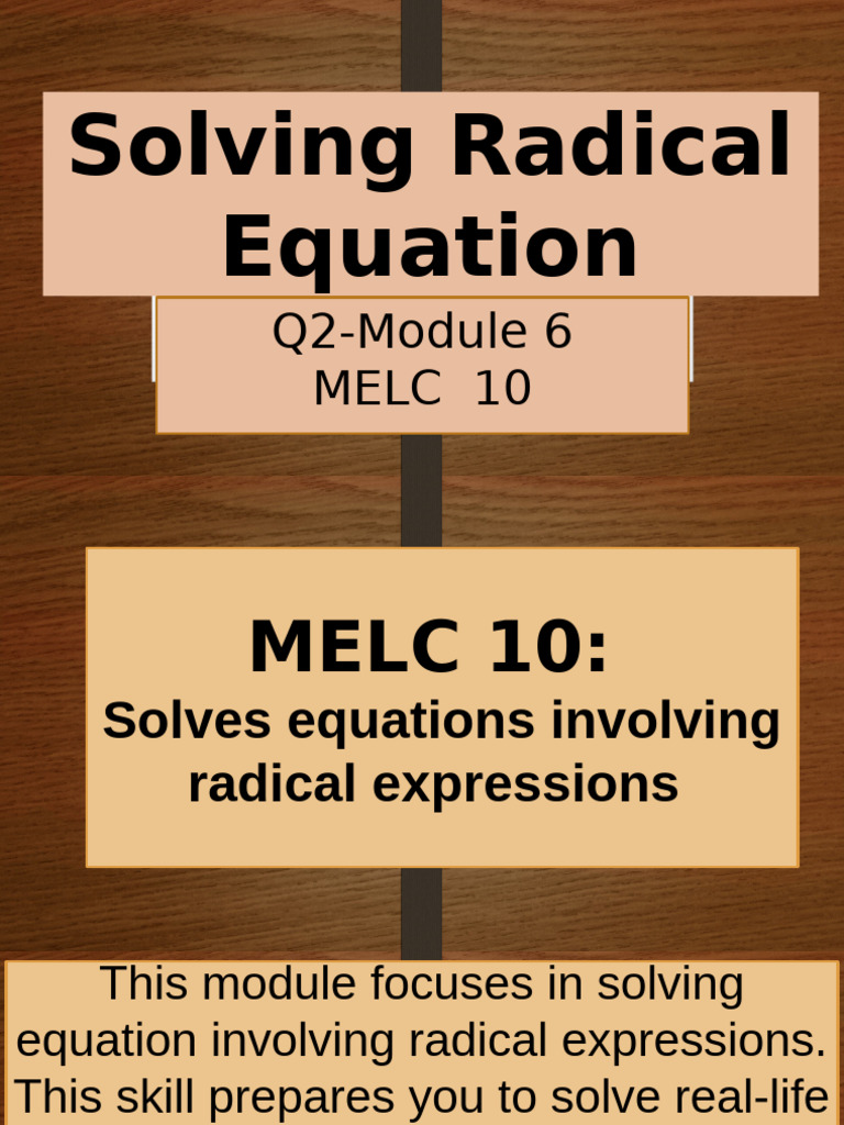 Solving Radical Equations Guide | PDF | Equations | Applied Mathematics