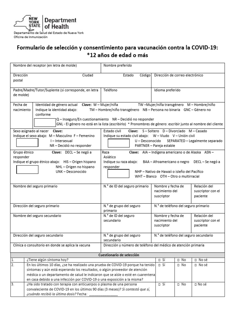 Consentimiento Vacunación COVID-19 | PDF | Pediatría | Especialidades Medicas