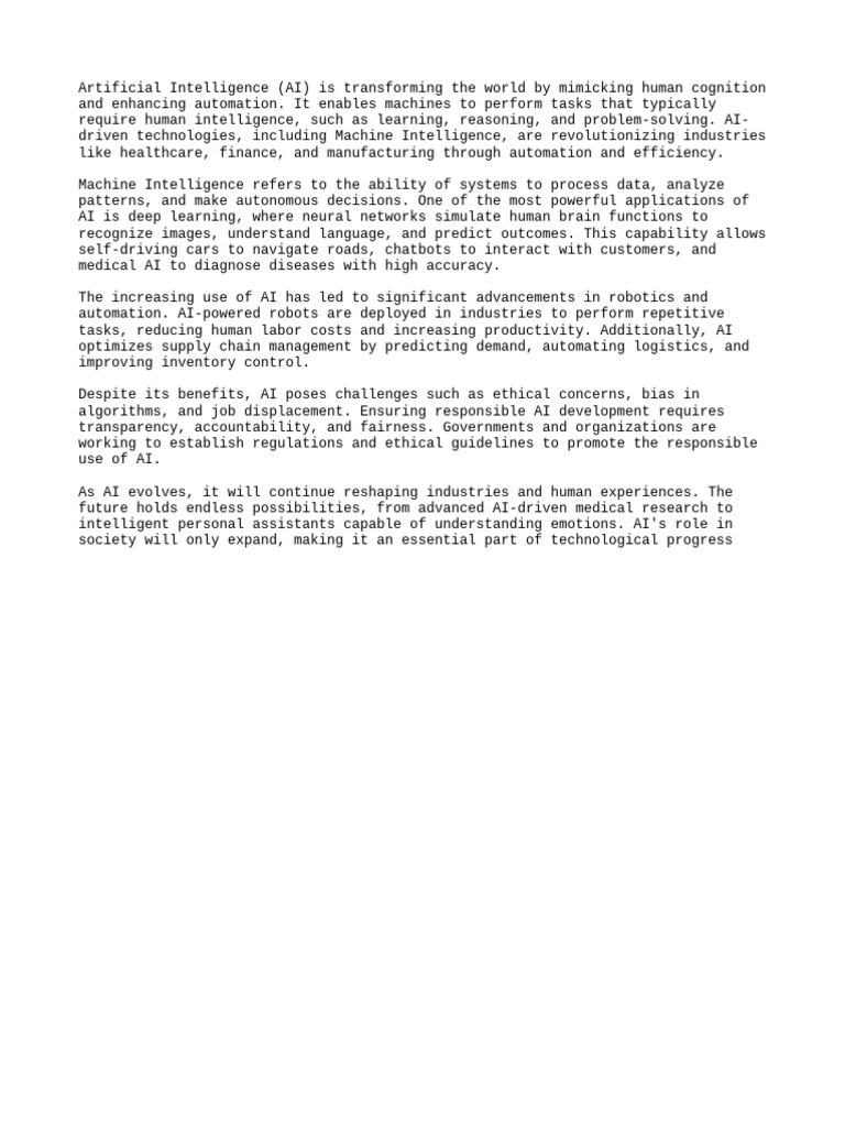 AI and Machine Intelligence | PDF