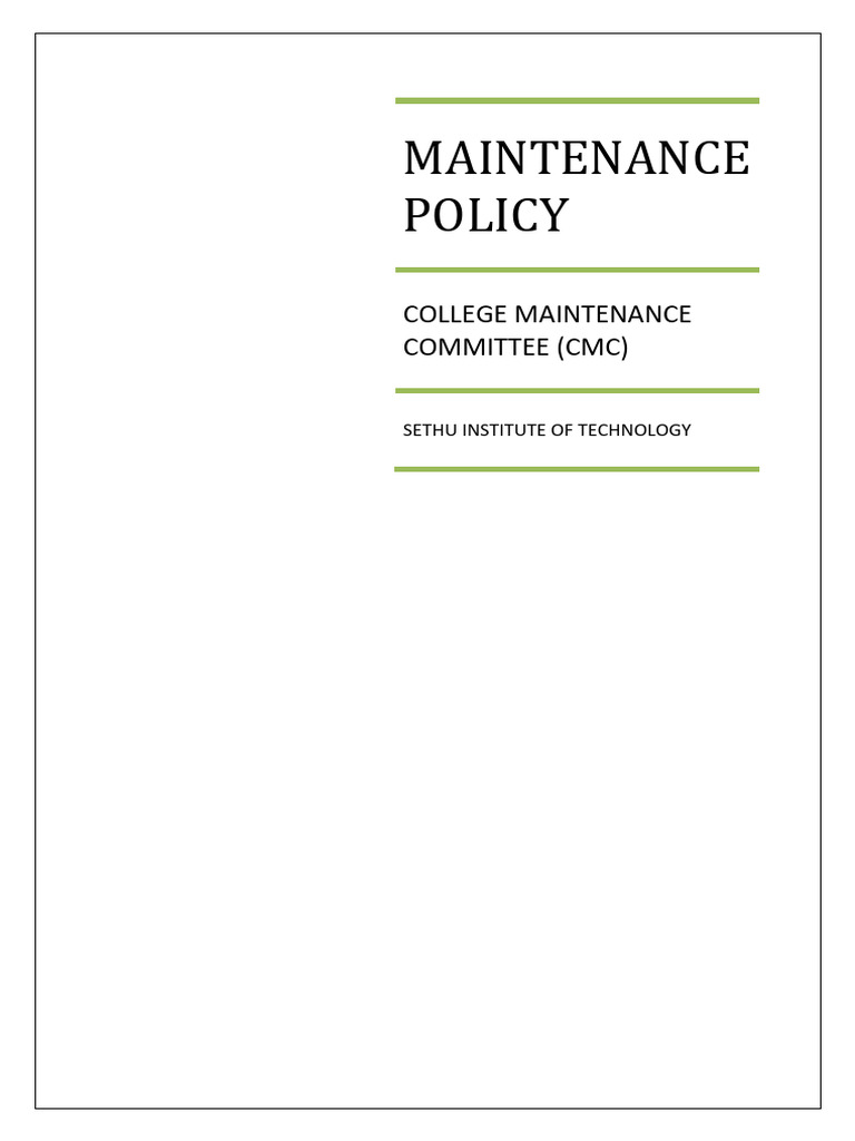 Maintenance_Policy | PDF | Elevator