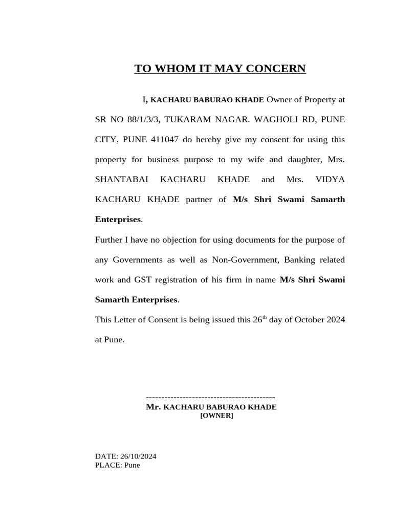 Consent Letter | PDF