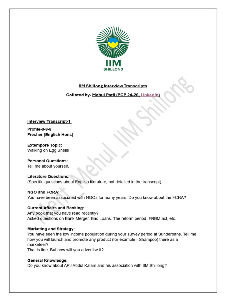 IIM S_Interview Transcript_2024 | PDF | Taxes