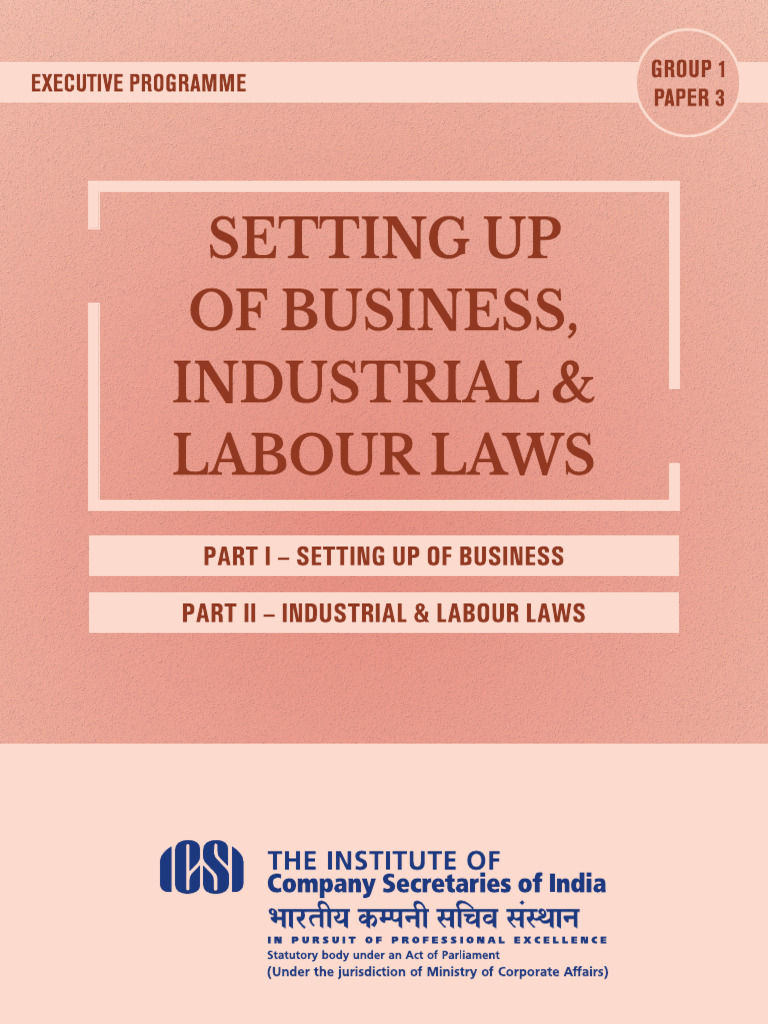Industrial and Labour Laws - ICSI | PDF | Labour Law | Equal Pay For Equal Work