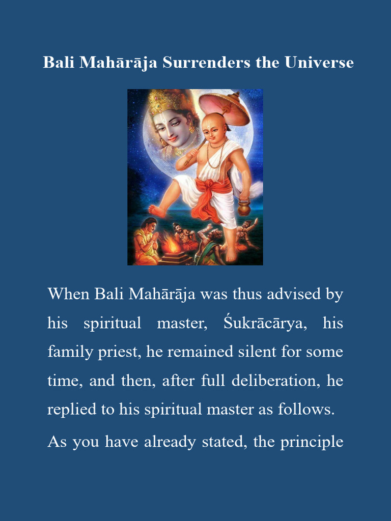 Bali Mahārāja's Devotion and Sacrifice | PDF