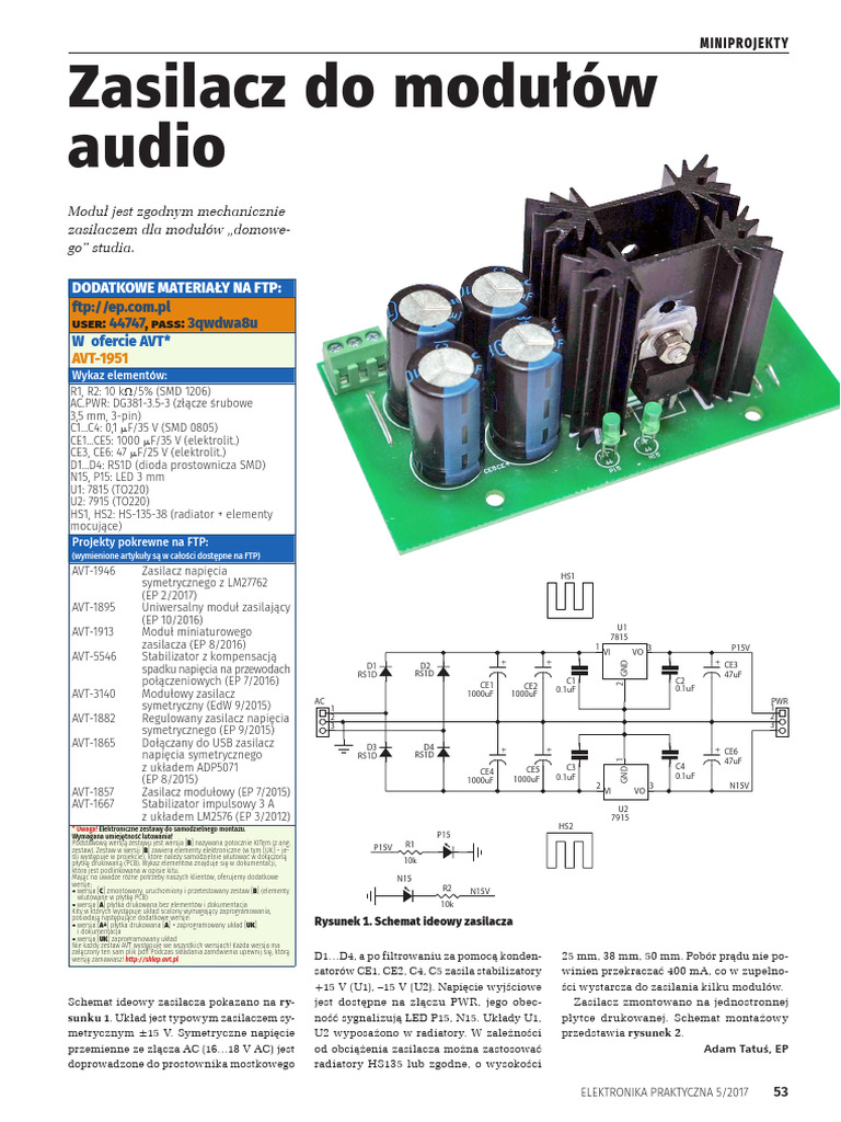 Power Supply For Audio Modules 11951 | PDF
