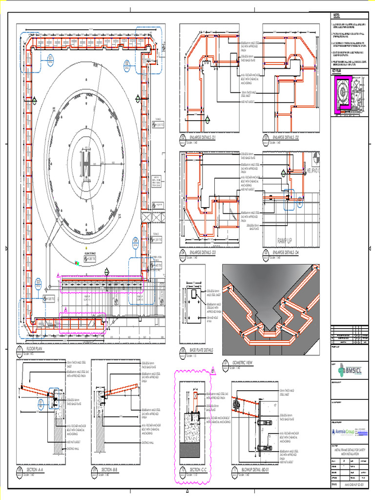 Max-Dxb-Hlp-Sd-001-Rev-01 - Helipad Safety Mesh Frame Details | PDF