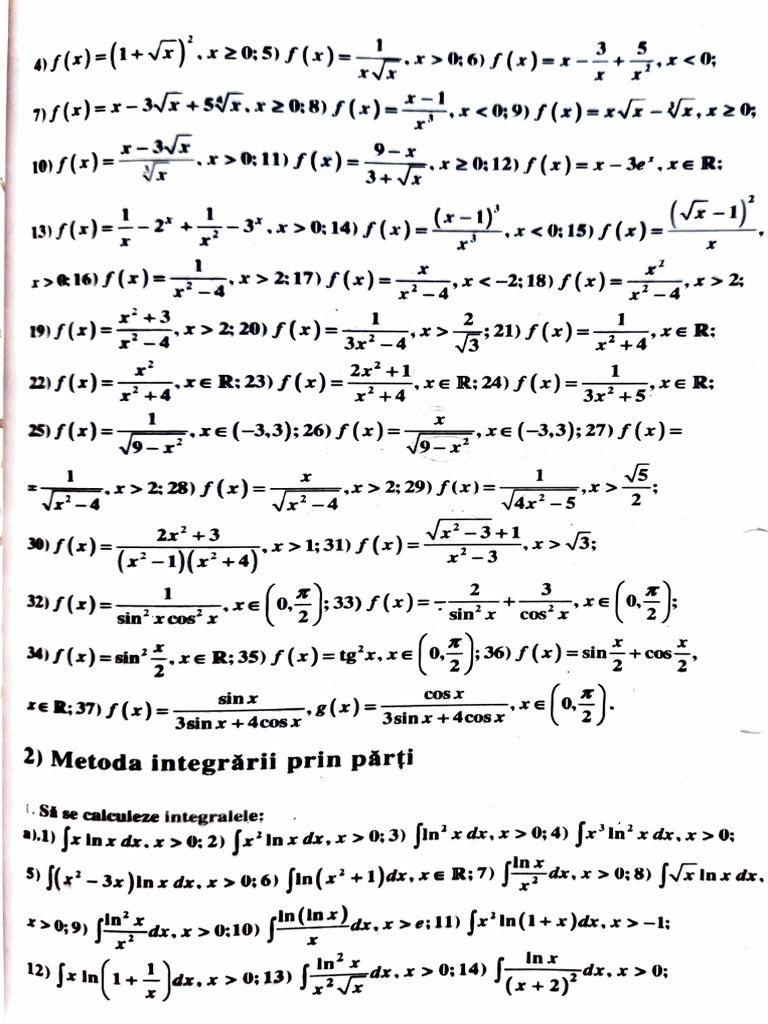 Integrare Prin Parti | PDF