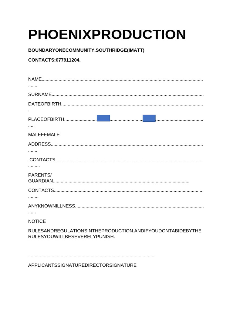 Phoenix Production | PDF