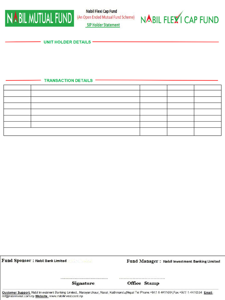 NABIL Online SIP Statement Summary | PDF