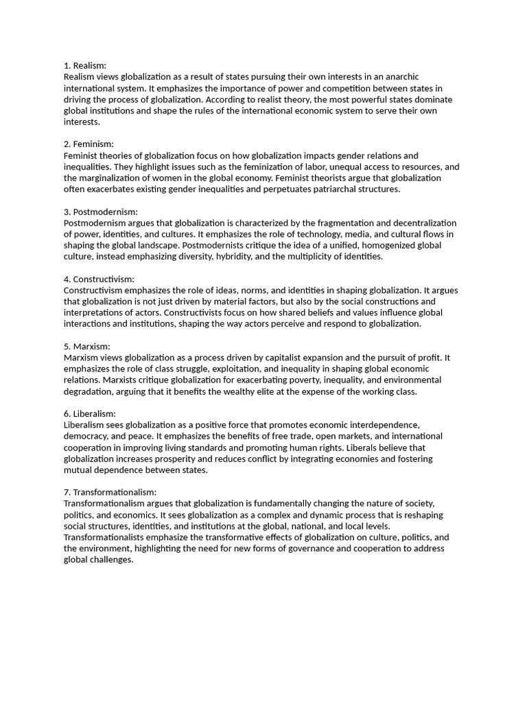 Theories of Globalization | PDF | Globalization | Marxism