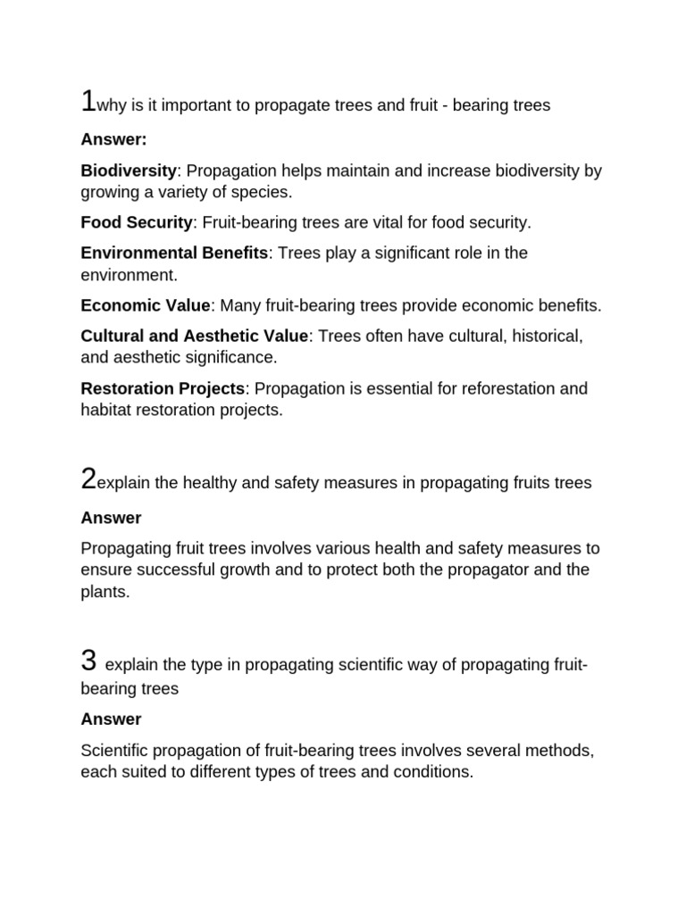 1why Is It Important To Propagate Trees and Fruit | PDF