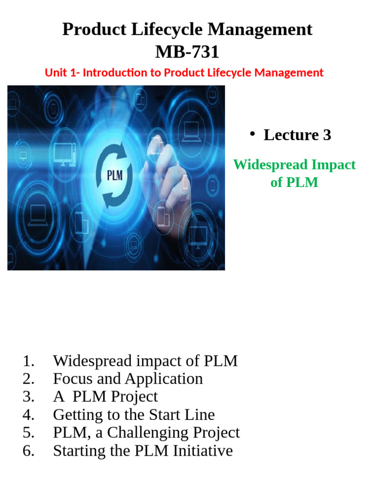 Lecture 3 Introduction To Product Lifecycle Management | PDF | Product Lifecycle | Business