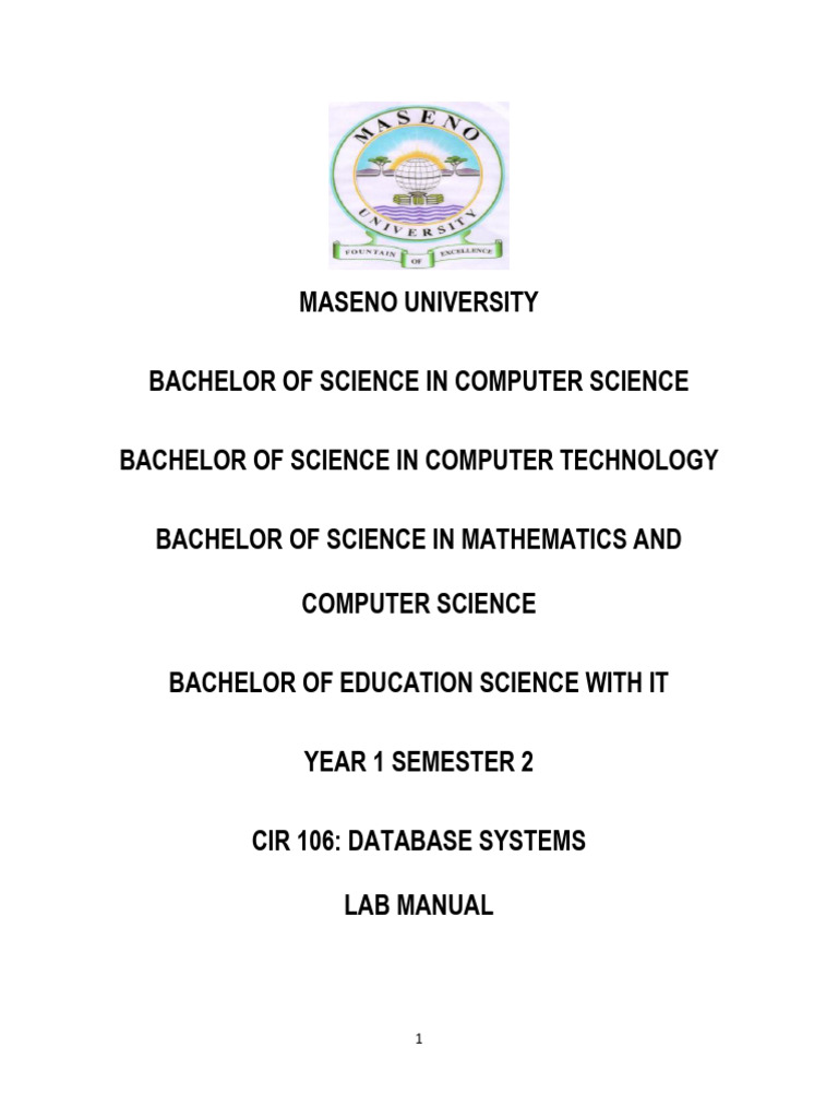 MySQL Database Systems Lab Manual | PDF | Databases | Data Management
