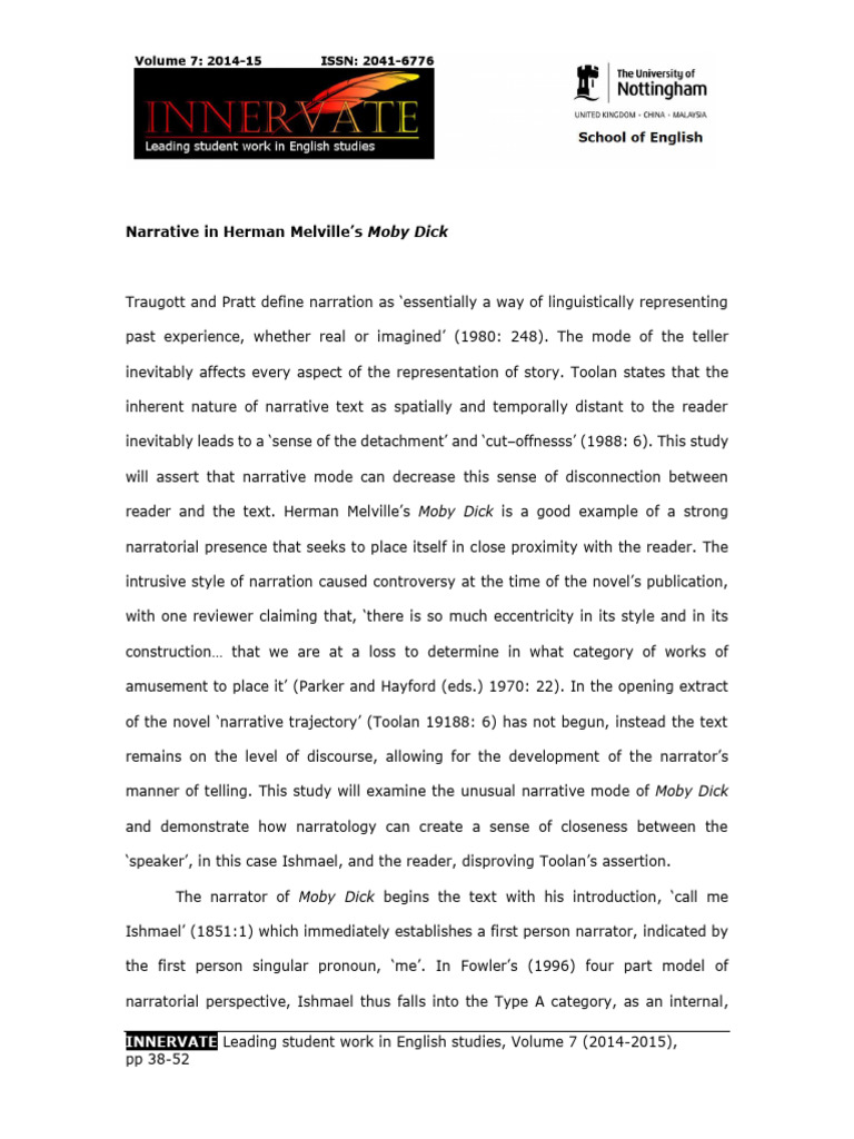 Narrative in Herman Melville's Moby Dick | PDF | Ishmael (Moby Dick ...