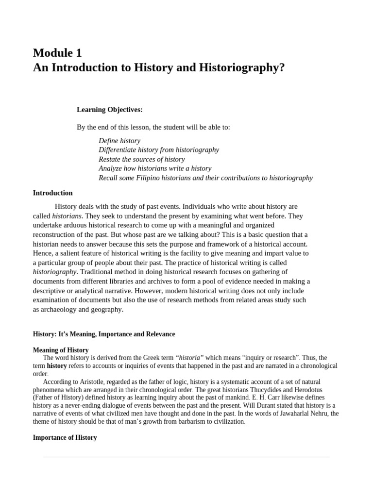 Understanding History and Historiography | PDF | Philippines ...