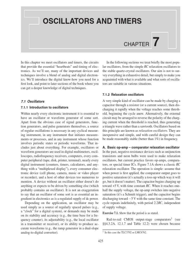 OSCILLATORS AND TIMERS Chap 7 from The Art of Electronics, 3 edition | PDF | Electronic ...