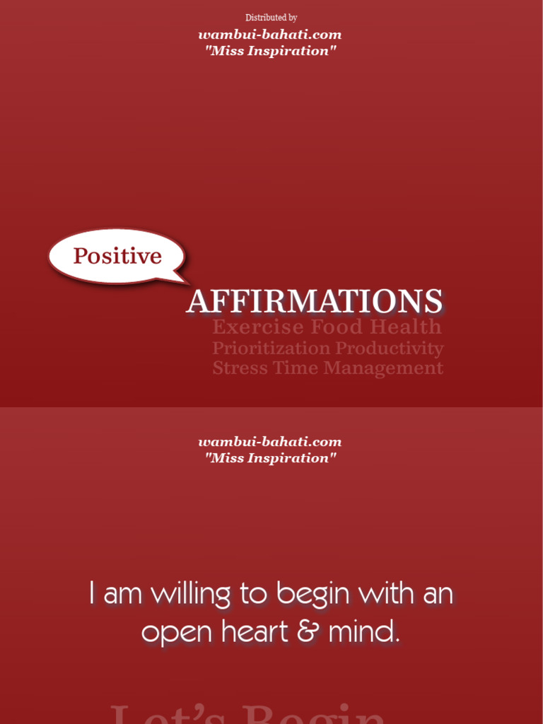 Positive Affirmations Handbook Vol 101 | PDF