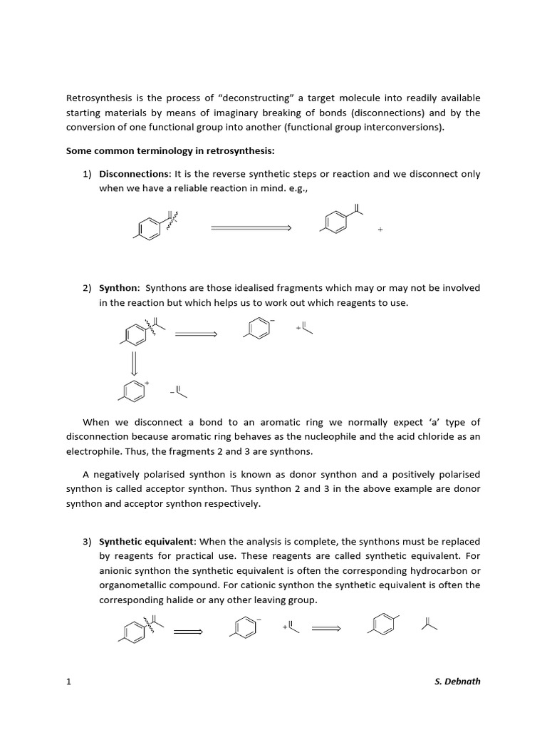 Retro Synthesis | PDF | Ether | Ester