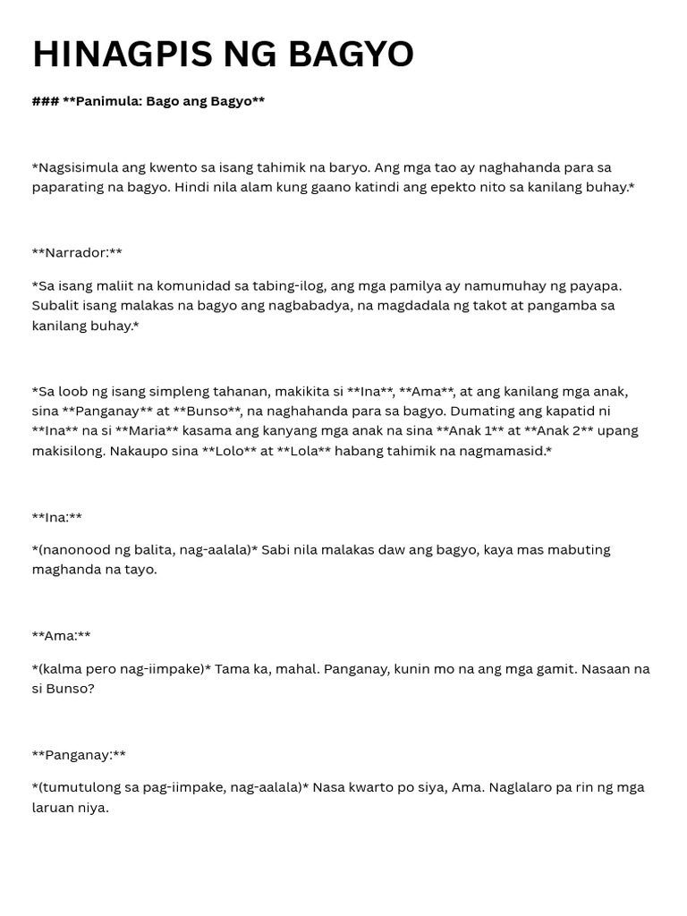 Hinagpis NG Bagyo (Dula) | PDF