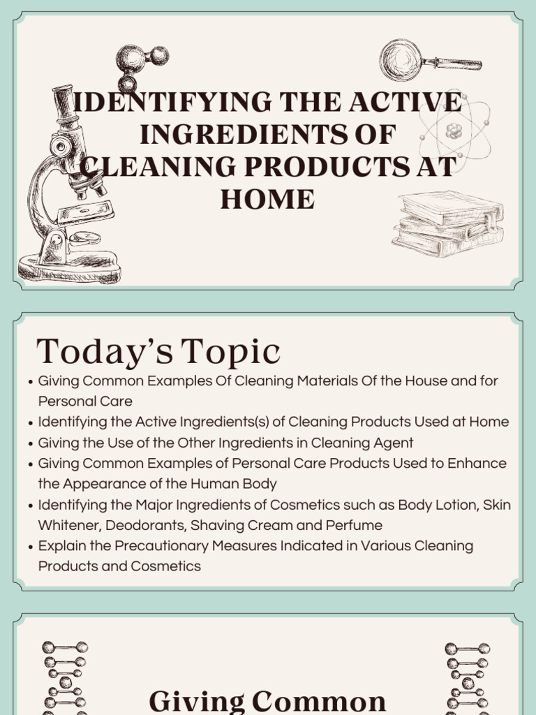 Identifying The Active Ingredients of Cleaning Products at Home | PDF ...
