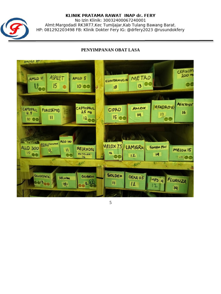 Foto Penyimpanan Obat Lasa | PDF