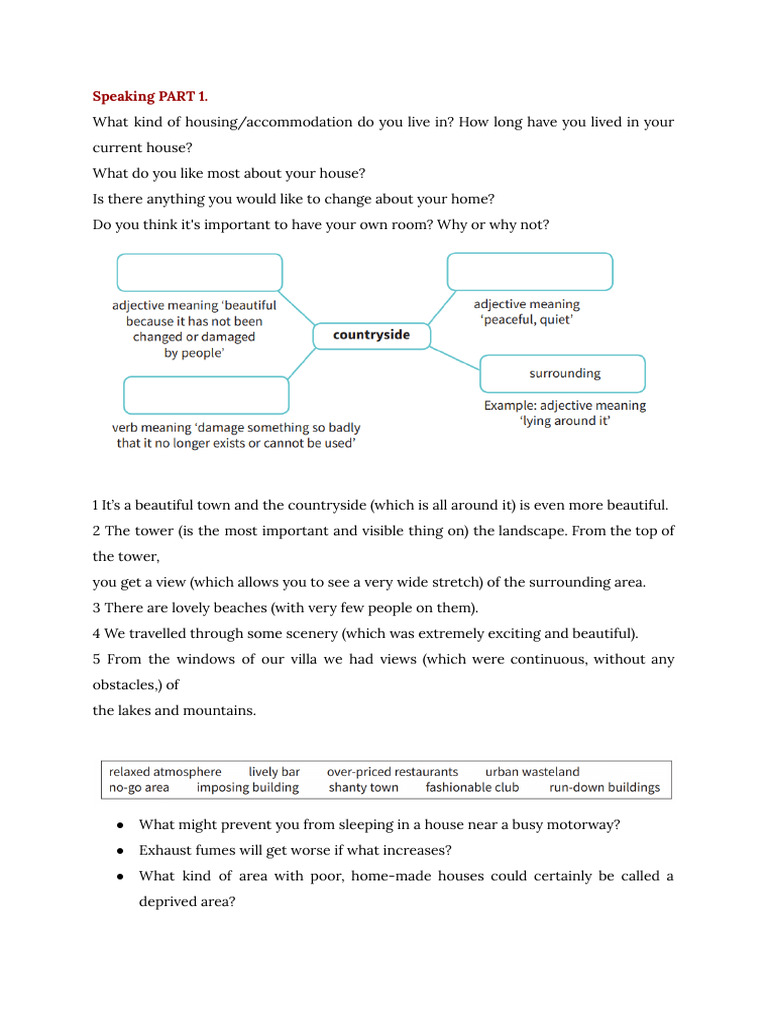 Worksheet - chủ đề Cities & Countryside | PDF