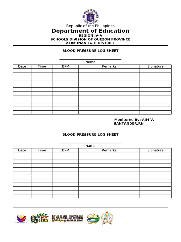 BP Monitoring Form 2025 | PDF