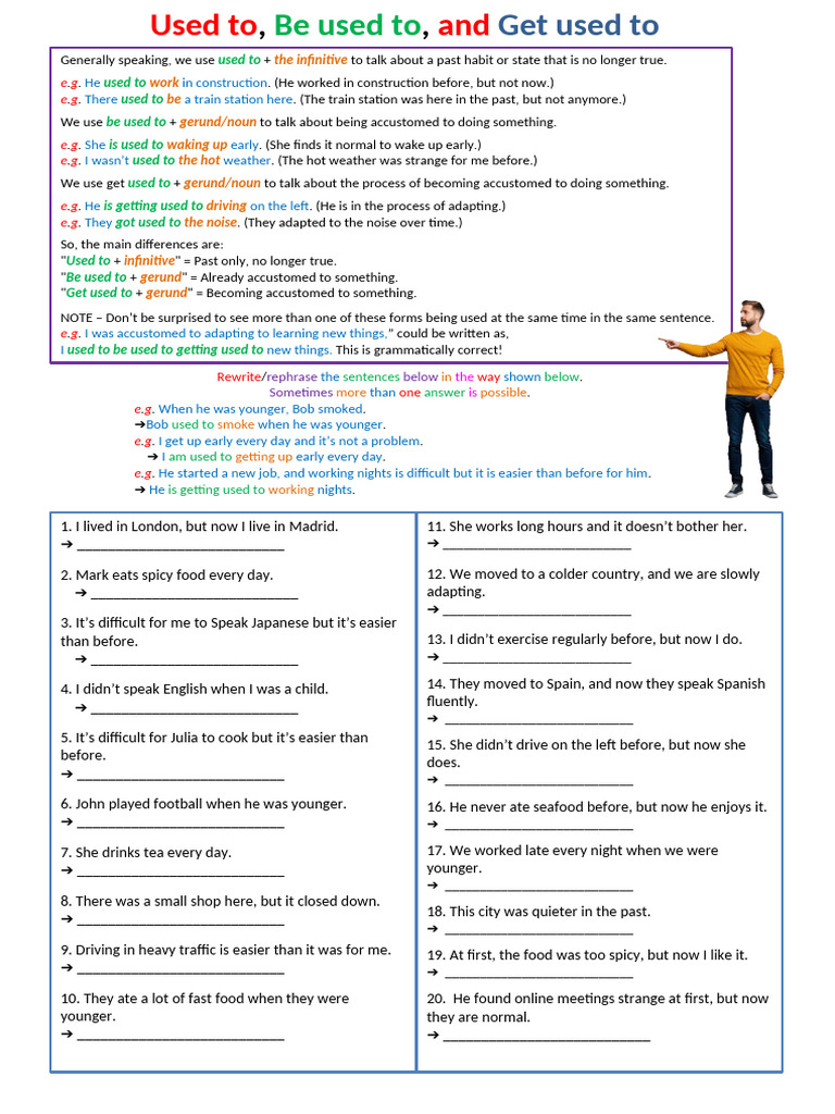 Understanding "Used to" Structures | PDF | Grammar | Linguistics