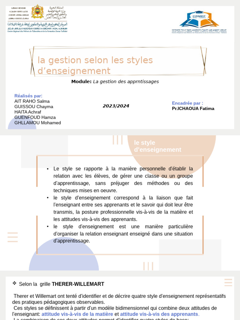 Styles d'enseignement et d'apprentissage | PDF | Apprentissage | Styles ...