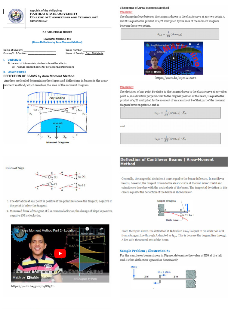 P 3 Structl Theory Module 11. Area Moment Method | PDF | Beam ...