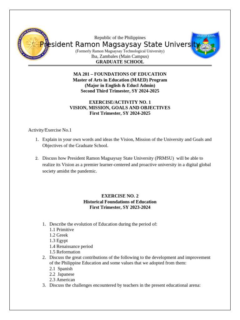 Midterm Exercises 2nd Trim24 25 | PDF | Learning | Cognition