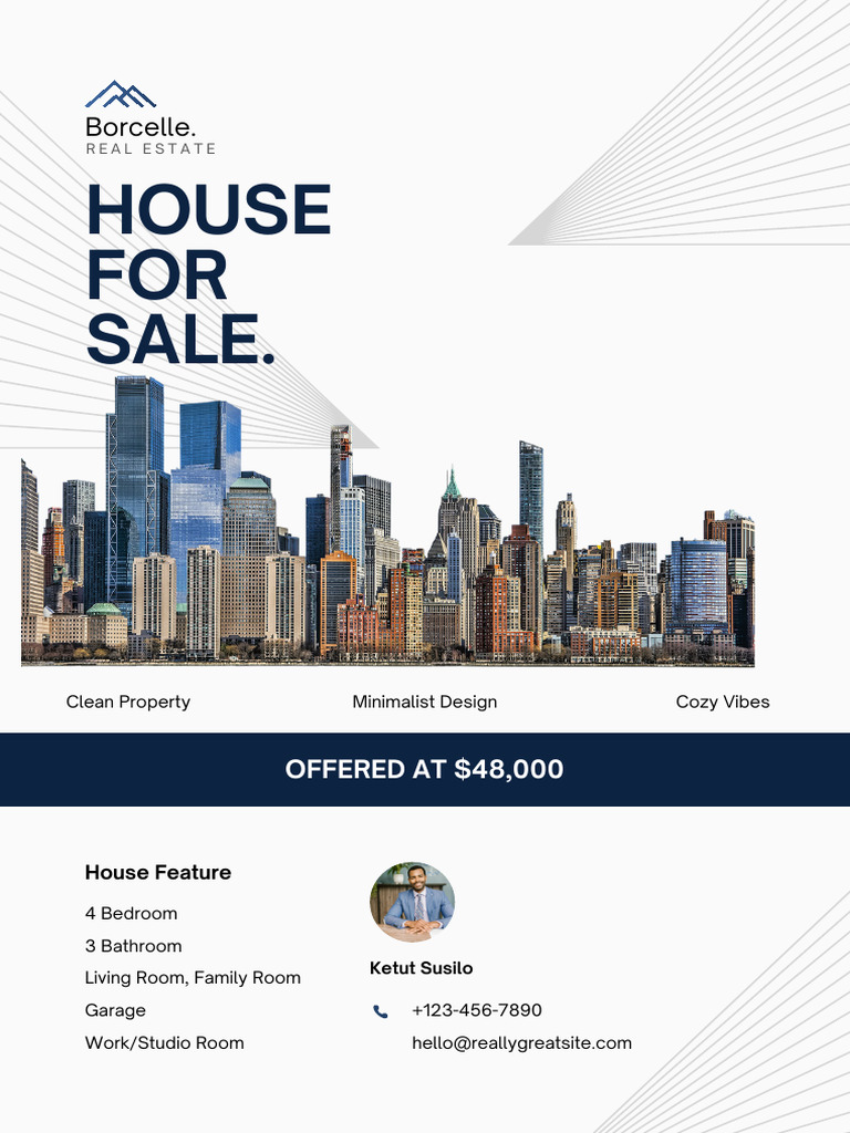 Dark Blue and Navy Real Estate Flyer | PDF