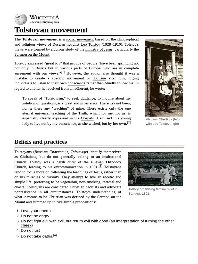 Tolstoyan_movement | PDF