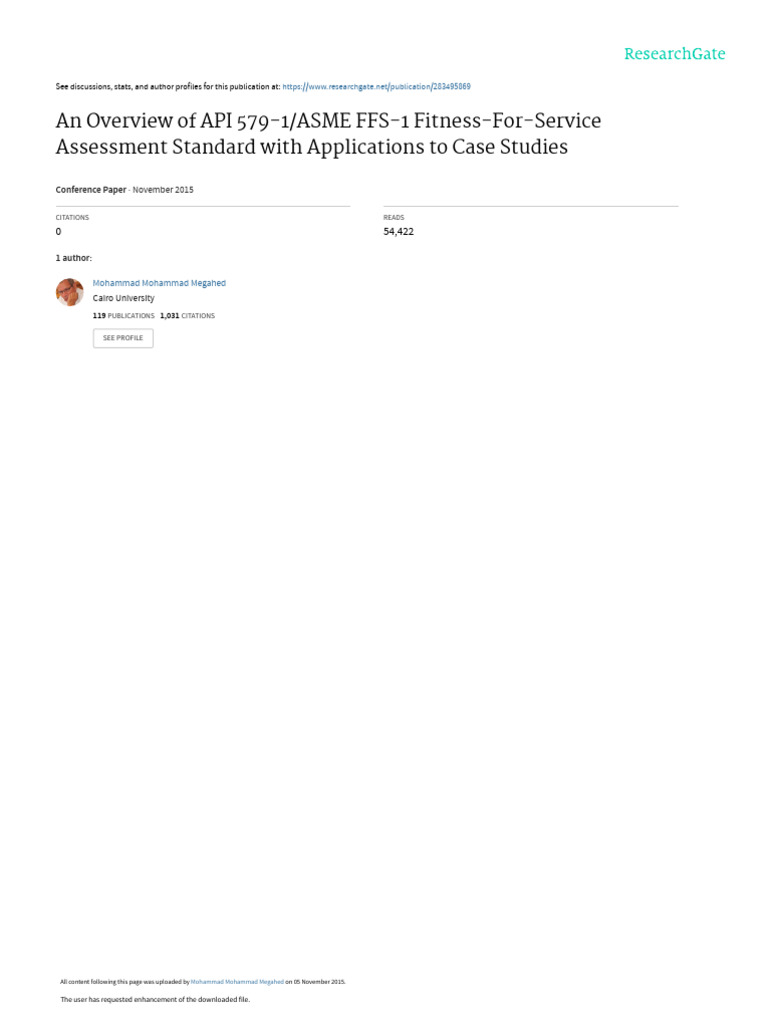 API 579-1/ASME FFS-1 Overview & Case Studies | PDF | Strength Of Materials | Stress (Mechanics)